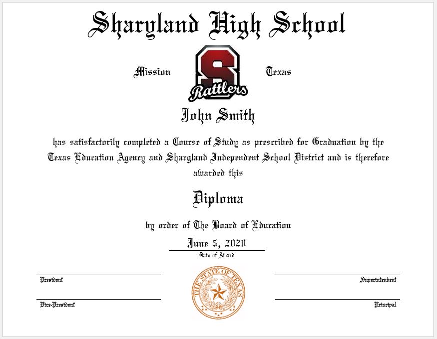 Customized Certificate/Diploma
